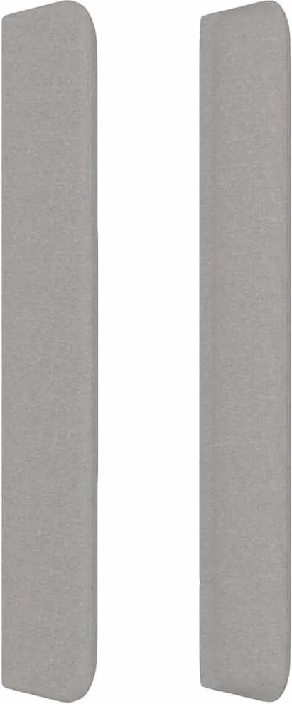 Čelo postele typu ušák světle šedé 83x16x118/128 cm textil 3119274