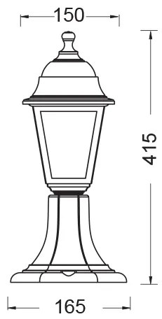 ACA Lighting Venkovní lucerna PLGP3B max. 40W/E27/IP44, černá