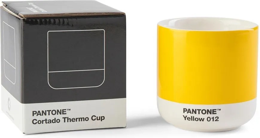 Žlutý porcelánový šálek na cappuccino 175 ml Yellow 012 – Pantone