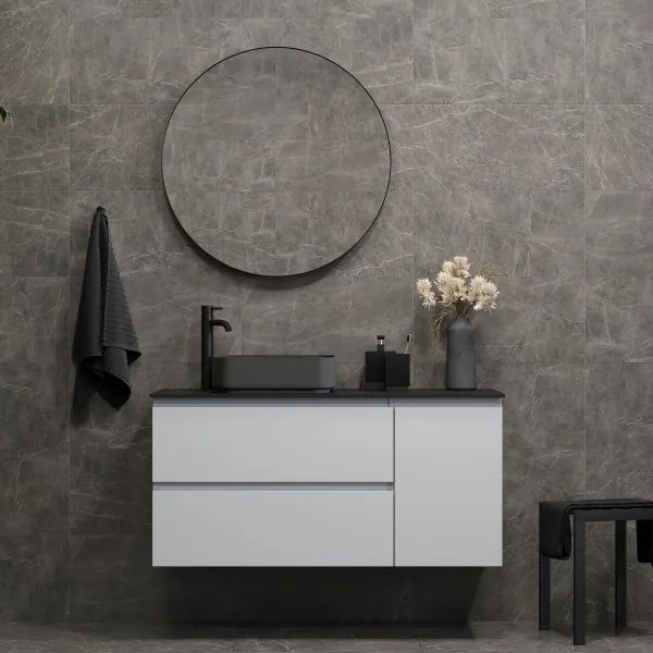 BATH DELUXE 01-080-09-02-00 - Koupelnové zrcadlo BORGSTED pr. 80 cm černá