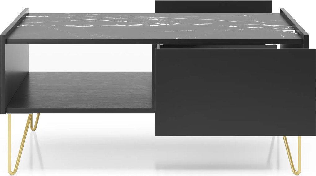 PSK Konferenční stolek HOPE, Černá/Marmur Black Royal 97 cm