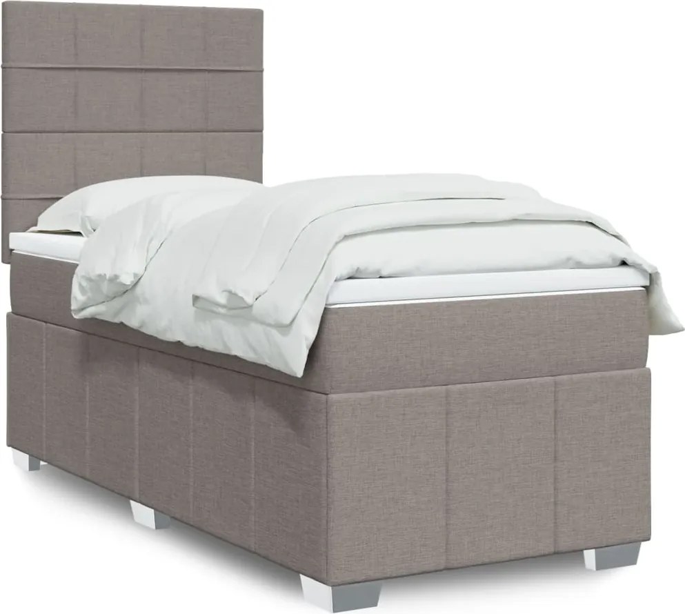 Box spring postel s matrací taupe 100 x 200 cm textil 3291583