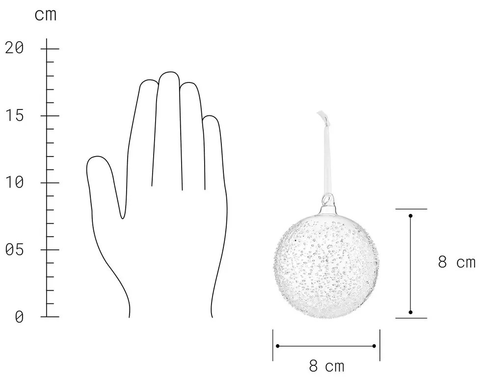 Butlers HANG ON Vánoční koule 8 cm