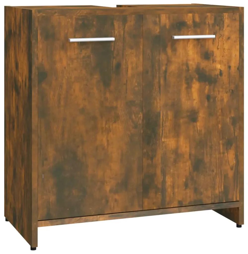 Koupelnová skříňka kouřový dub 60x33x60 cm kompozitní dřevo - Default Title