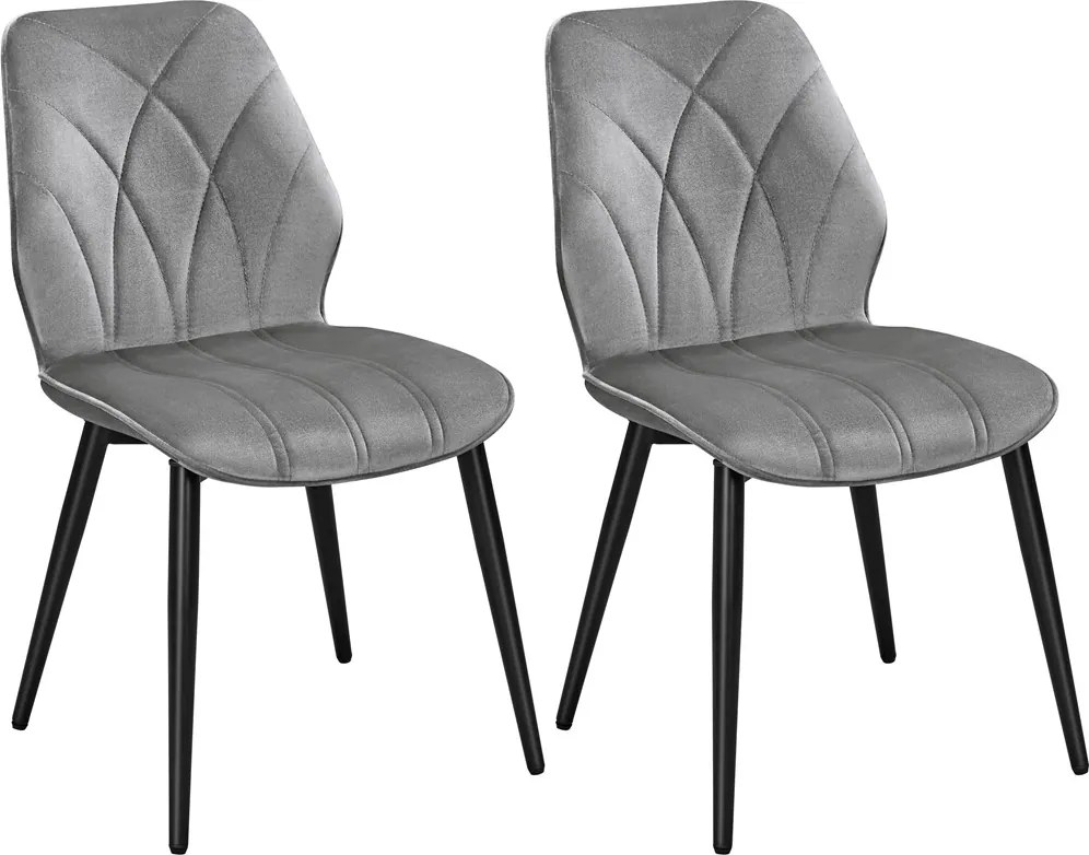 Sada 2 ks – Jídelní židle Yaheetech – tmavě šedá, 58,5 cm (délka) × 44 cm (šířka) × 82 cm (výška), polyester (266492175357)