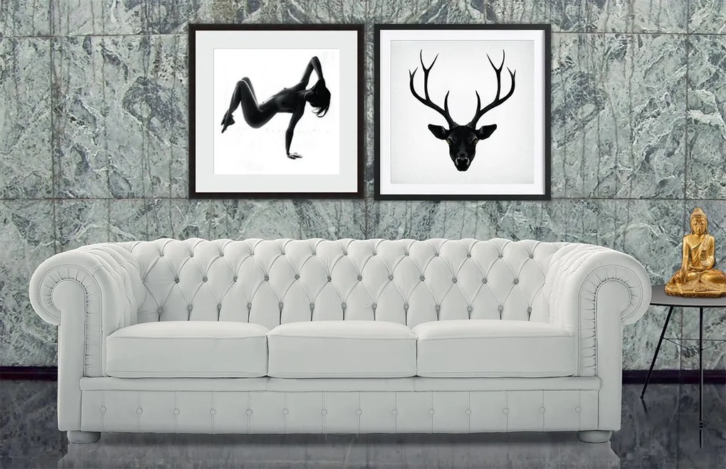 Pregio Italia sofa&relax Luxusní pohovka Chesterfield GRAND Provedení: 2 místná, Vzorník kůží: Vera Pelle 058 černá