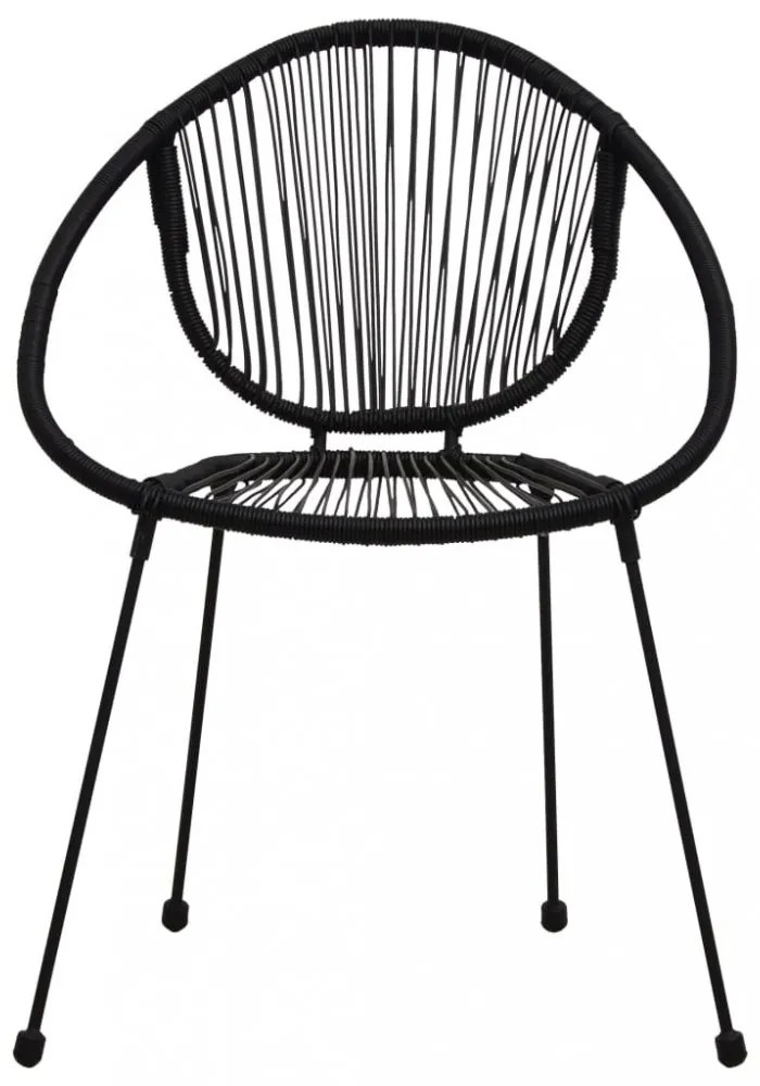 Zahradní bistro set 2+1 PVC ratan černá Dekorhome