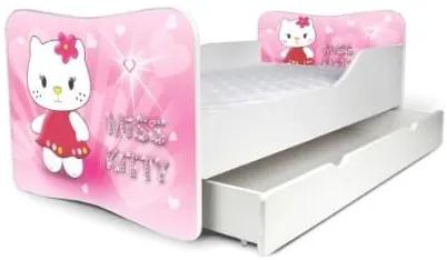 Dětská postel - Miss kitty se šuplíkem - butterfly - 160 x 80 cm