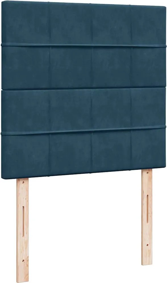 Box spring postel s matrací tmavě modrá 80 x 200 cm samet 3292194