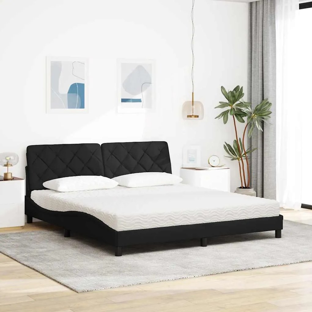 Postel s matrací černá 180 x 200 cm textil 3310757