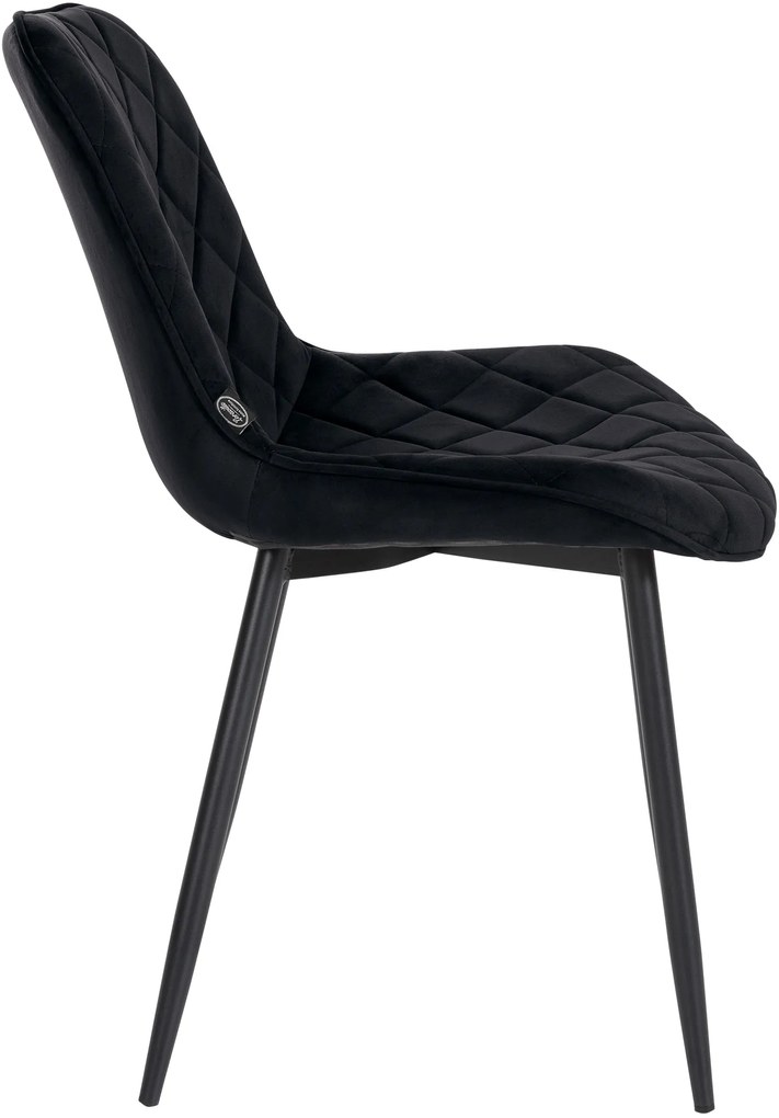 Jídelní židle Sowerby - samet - 4 ks | černé