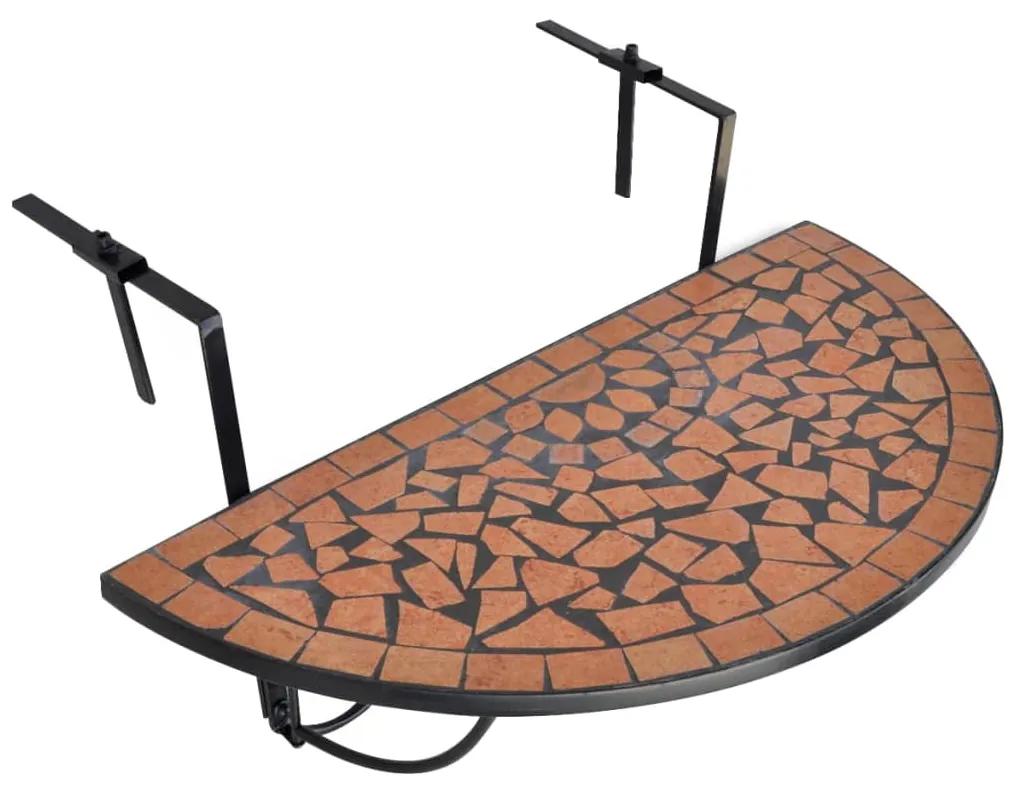 41123 vidaXL Závěsný stolek na balkon terracotta mozaika