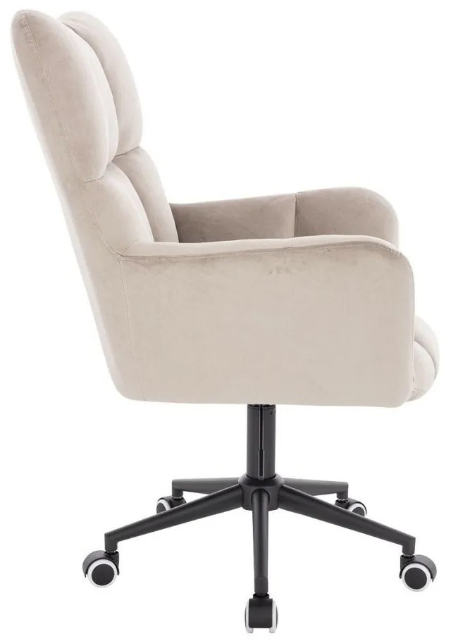 LuxuryForm DESIGN Otočné křeslo AURORA VELUR na černé podstavě s kolečky - latte