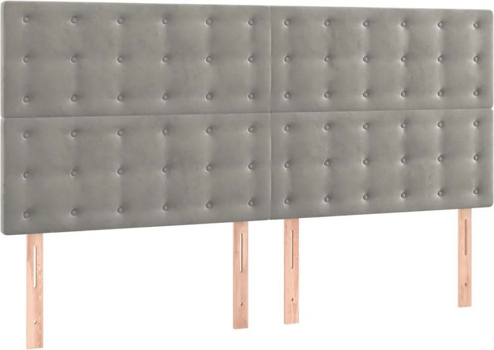 Box spring postel s matrací světle šedá 160x200 cm samet 3138091