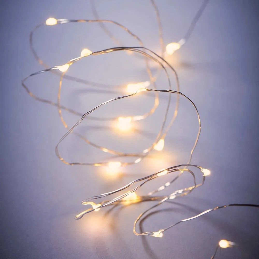 Butlers TWINE LIGHTS Světelný řetěz  s USB 50 světel