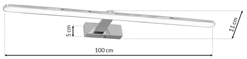 Nástěnné LED svítidlo Splash, 1x LED 21w, 4000k, (100 cm),