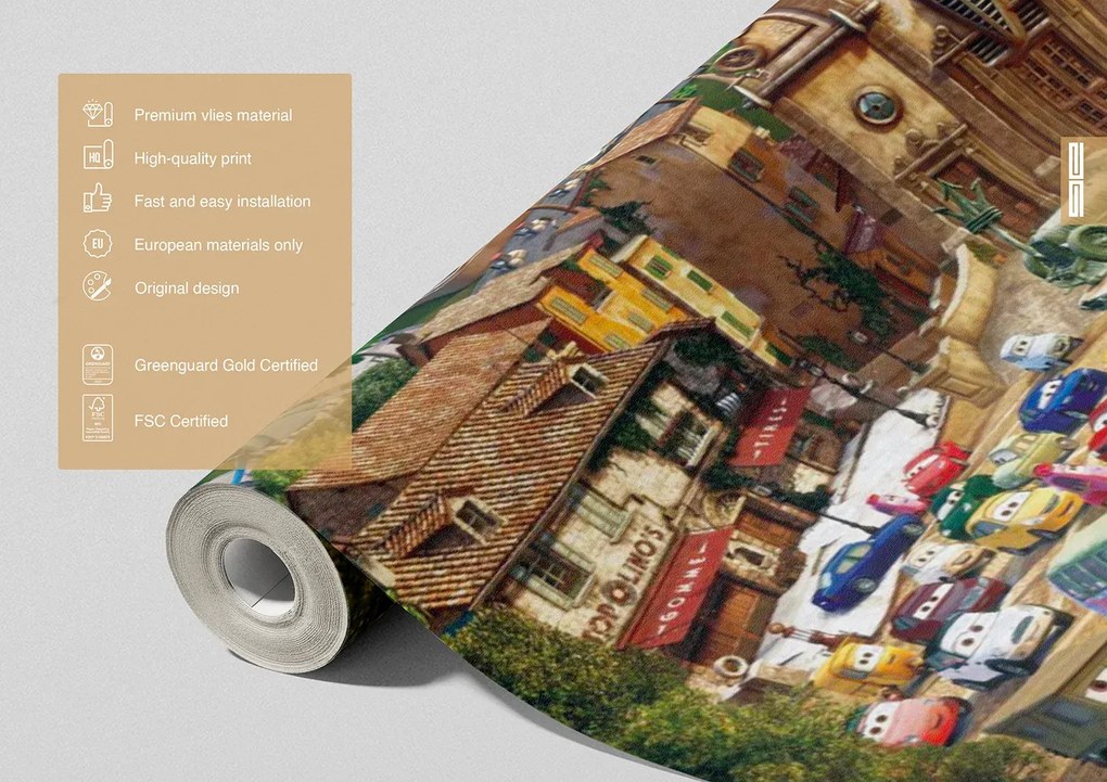 Dětská vliesová fototapeta na zed' Auta Burák s Padákem, Disney | 90 x 202 cm | DFTDNV 5426