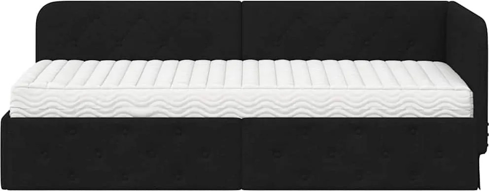 Rohový rám postele Černý 80 x 200 cm textil 3394031