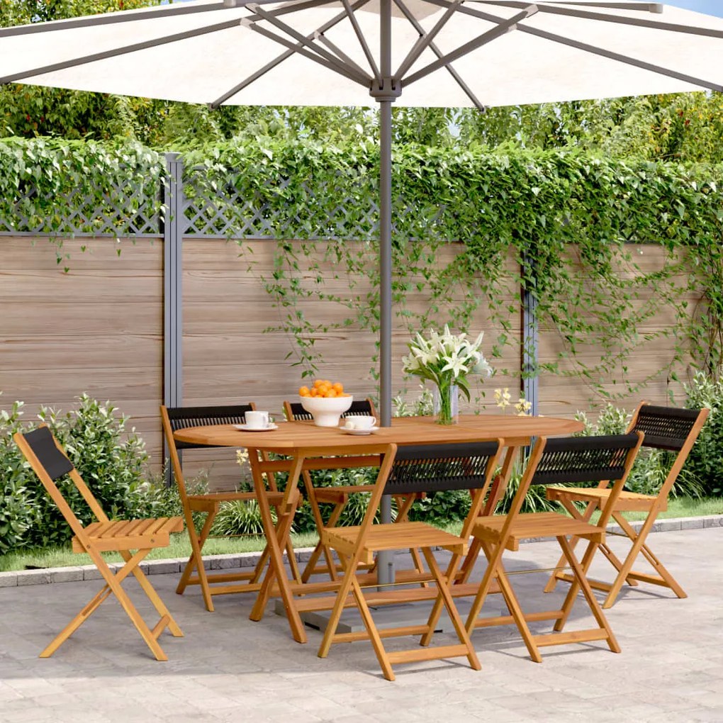 Skládací židle 6 ks, černé, masivní akácie 3214602