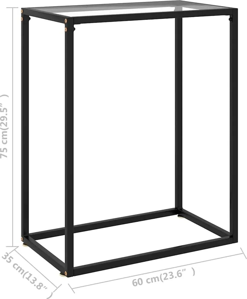 Konzolový stolek transparentní 60 x 35 x 75 cm tvrzené sklo 322803