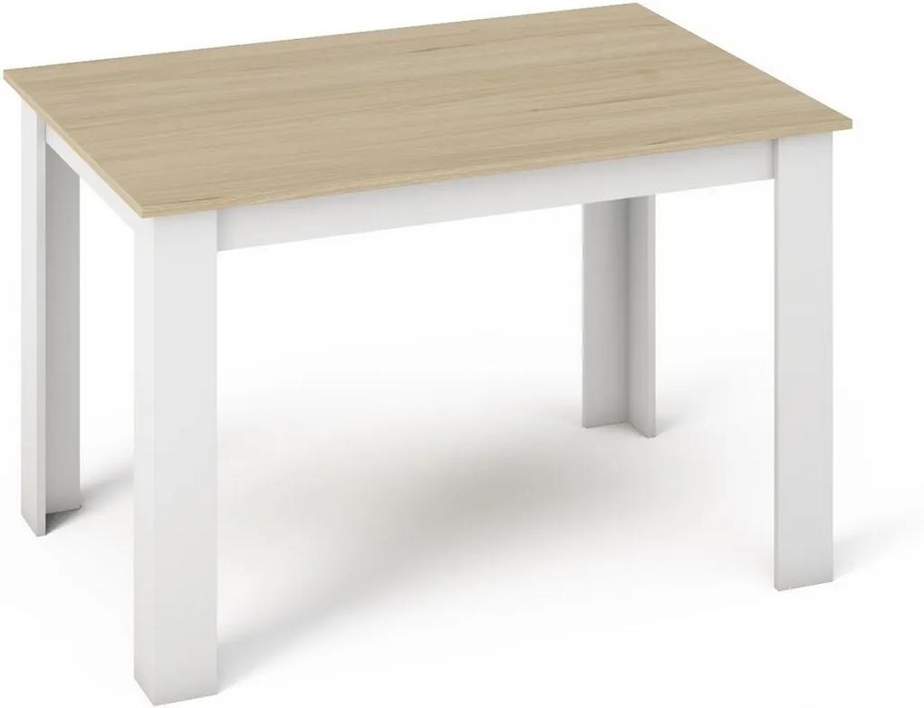 Jídelní stůl 120x80 cm v dekoru dub sonoma v kombinaci s bílou barvou KN360