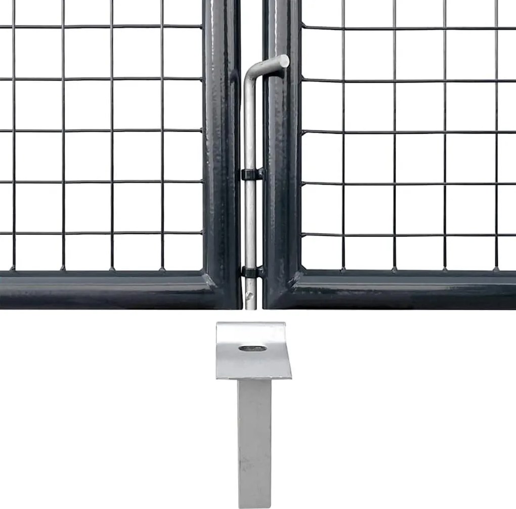 Pletivá zahradní branka pozinkovaná ocel 400 x 175 cm šedá 143378