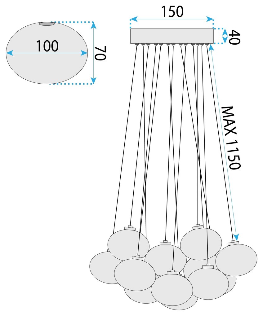 Toolight Závěsné osvětlení Modern D6 MS025-13CP chrom