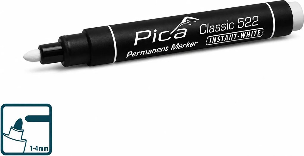 Pica Marker Pica | Classic 522/52 – bílý permanentní popisovač 1–4 mm