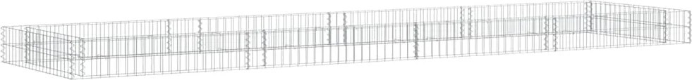 Gabionový vyvýšený záhon pozinkovaná ocel 400 x 100 x 20 cm 151314