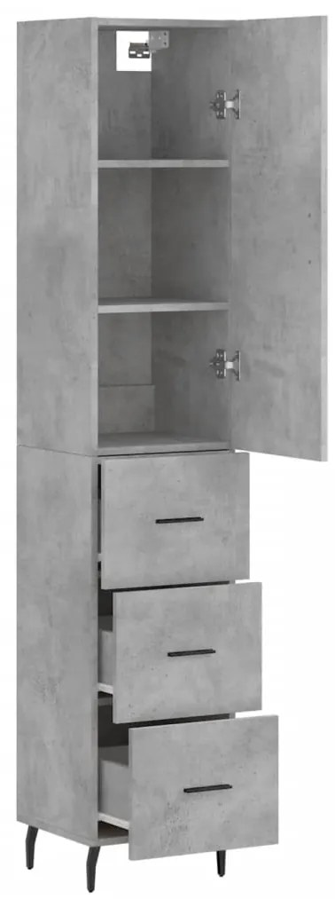 Skříň highboard betonově šedá 34,5x34x180 cm kompozitní dřevo