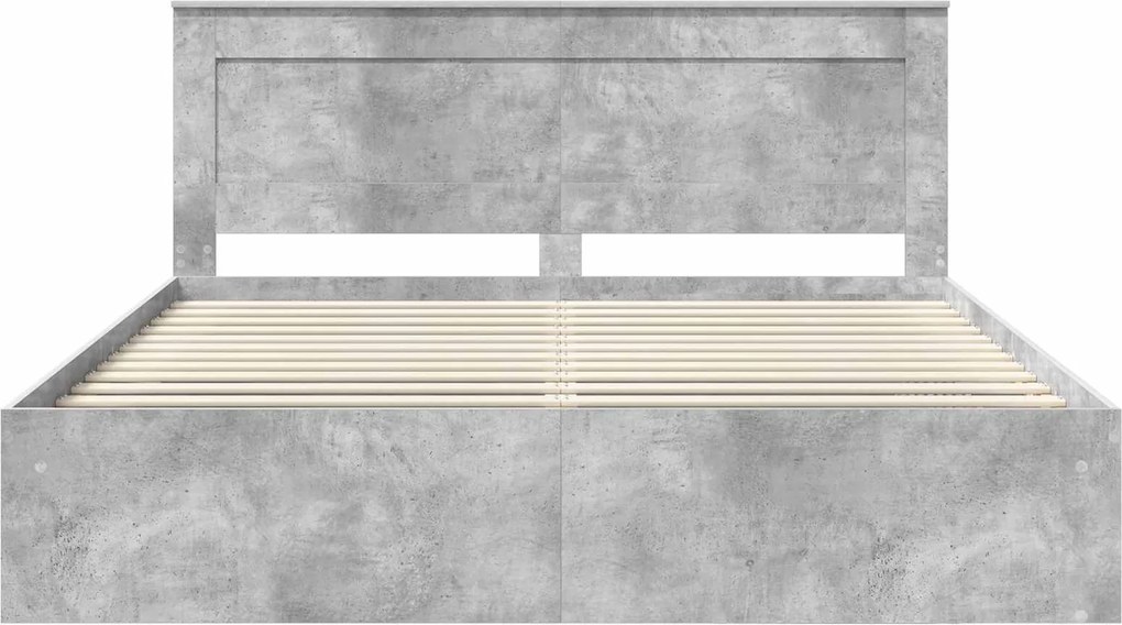 Rám postele s čelo Beton 180 x 200 cm Masivní borové dřevo 3410059