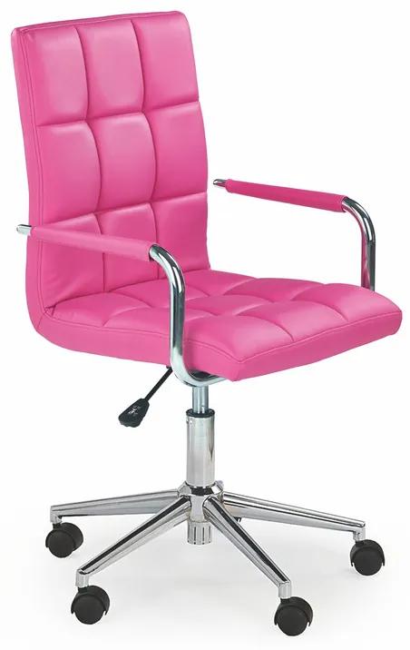 Dětská židle na kolečkách GONZO — ekokůže nebo látka, více barev Růžová ekokůže