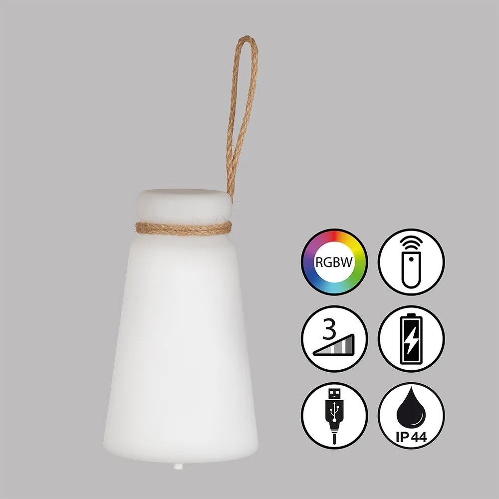 Bílo-hnědá LED stolní lampa (výška 20 cm) Bruno – Fischer &amp; Honsel