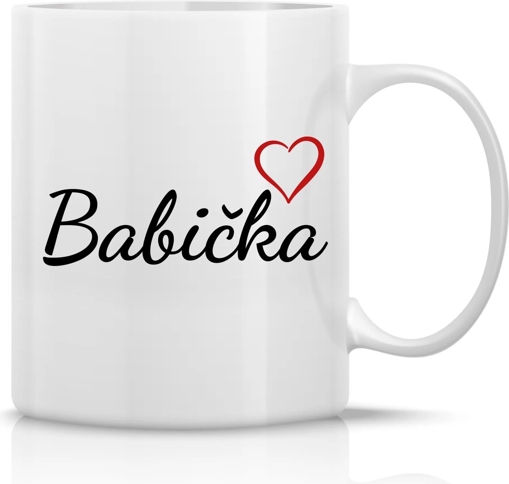 BABIČKA - klasický bílý keramický hrníček 300 ml
