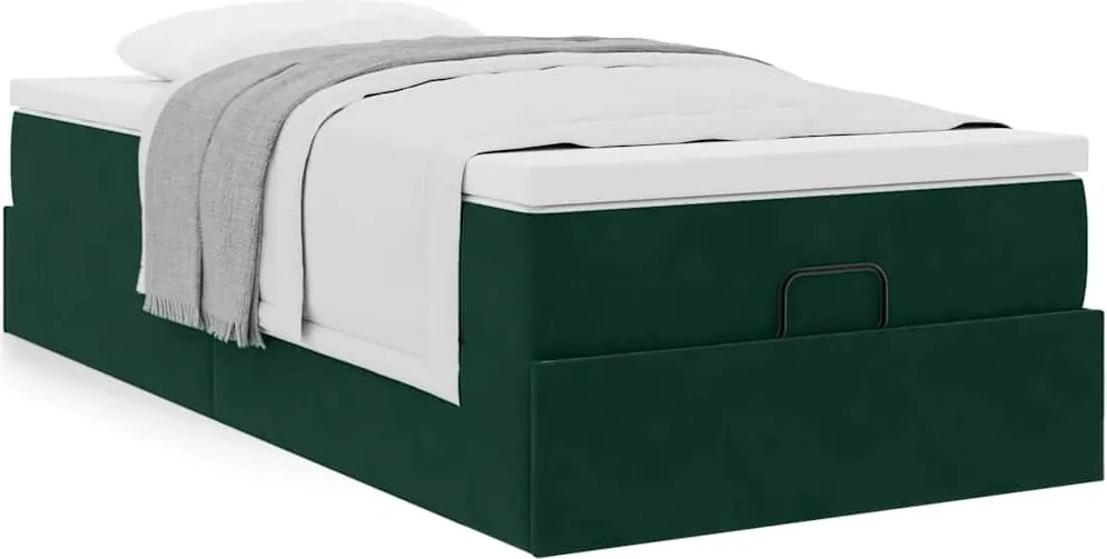 Osmanský rám postele s matrací tmavě šedá 80x200cm samet 3311150