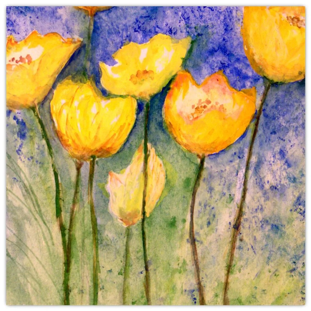 Obraz - Žluté tulipány (30x30 cm)