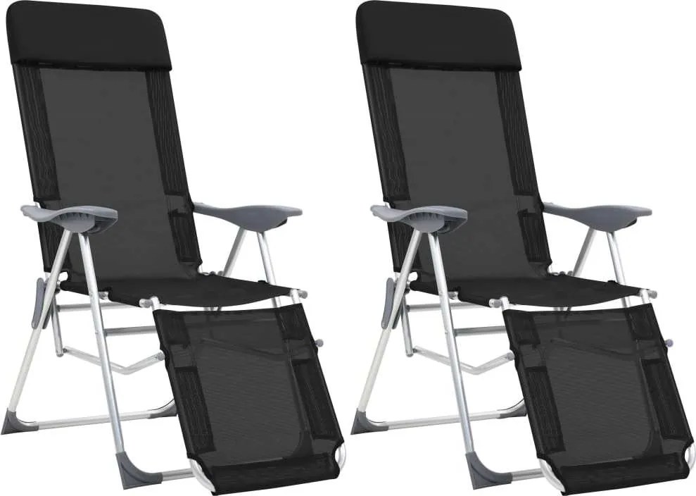 vidaXL Skládací kempingové židle s podnožkami 2 ks textilen [360145] Barva: krémová