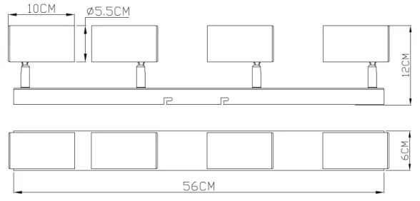 Globo 57911-4M - Bodové svítidlo ROBBY 4xGU10/35W/230V černá/mosaz