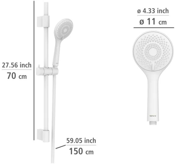 WENKO 24916100 - Sprchový set WATERSAVING SYSTEM 70 cm bílá