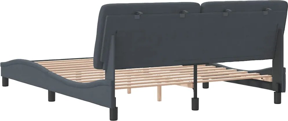 Rám postele bez matrace tmavě šedý 160 x 200 cm samet 3207930
