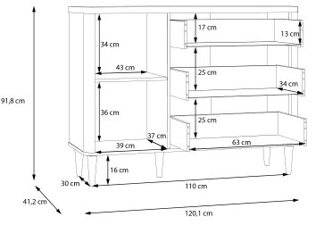 Komoda se zásuvkami VIRO hnědá/béžová