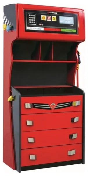 Červená šatní skříň Champion Racer Petrol Dresser