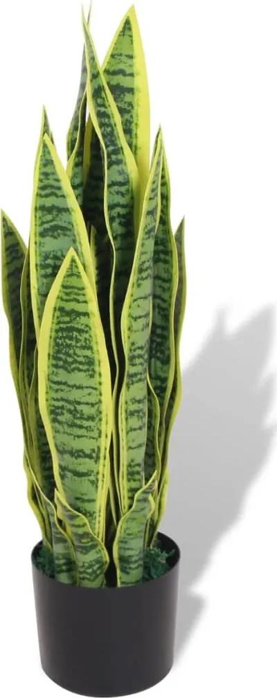vidaXL Umělá rostlina sansevieria s květináčem 65 cm [244428] Barva: Zelená