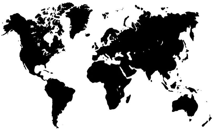 Tapeta mapa v černobílém provedení - 300x200 cm