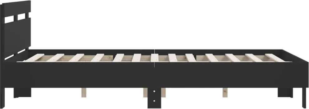 Rám postele s čelem černý 150 x 200 cm kompozitní dřevo 3207414