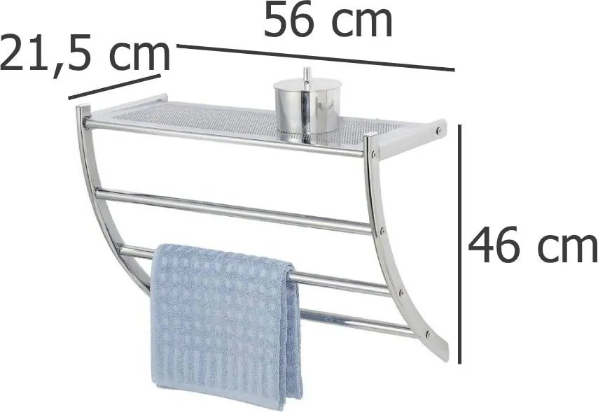 Věšák na ručníky PASCARA + koupelnová police, 2 v 1, WENKO