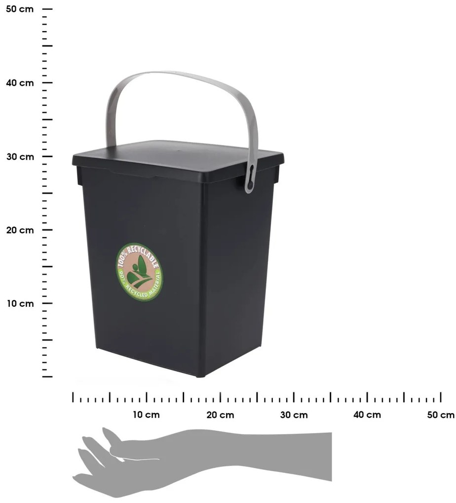 Odpadkový koš na bioodpad POKRYA 5,5 l antracitový