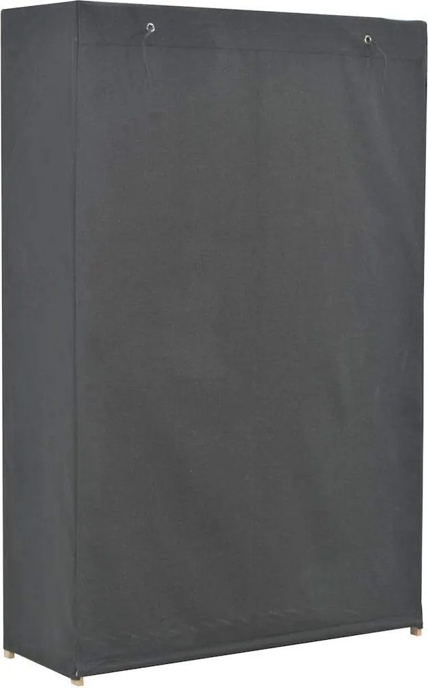 Šatní skříň se 3 policemi šedá 110 x 40 x 170 cm textil 248188