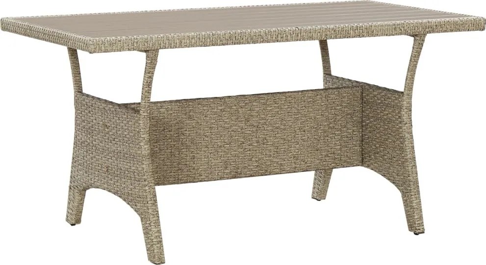 vidaXL Zahradní stůl 120 x 70 x 66 cm polyratan [316584] Barva: Tmavě šedá