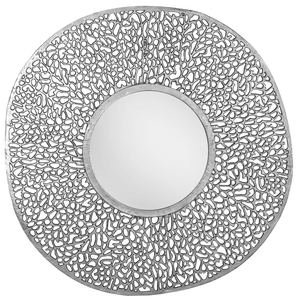 Stříbrné hliníkové zrcadlo Ferago, 112 cm
